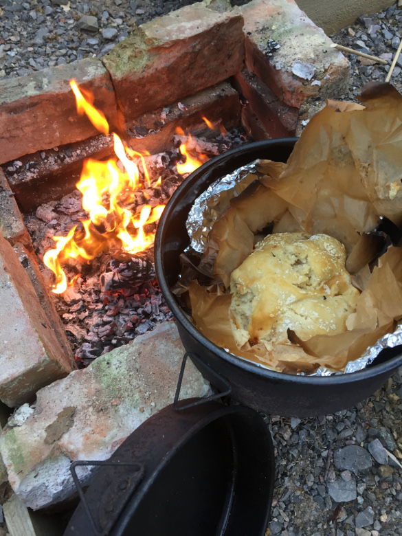 Born & Bread - Jordans Glamping - making Australian Damper in a camp oven